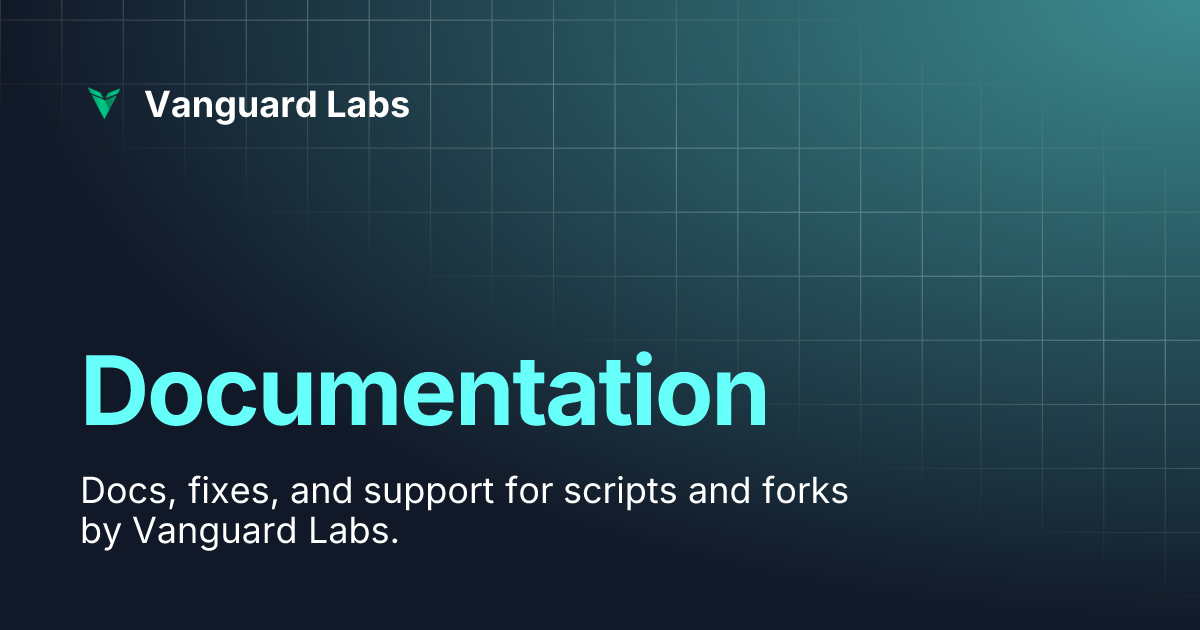 Documentation | Vanguard Labs